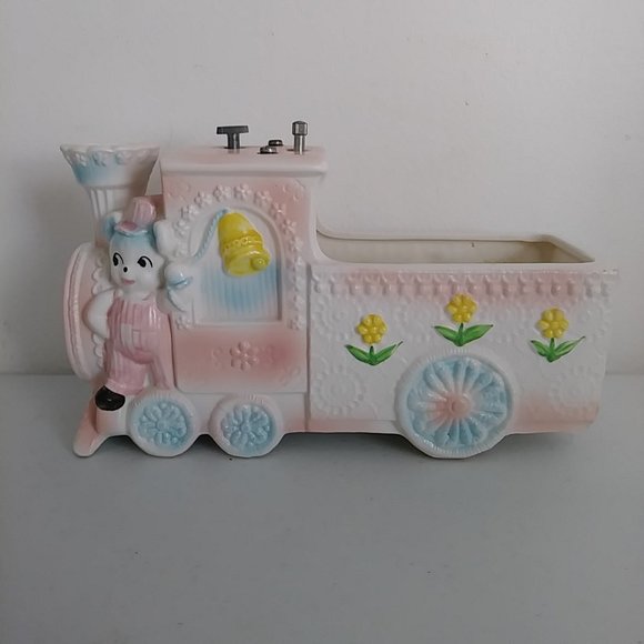Accents | Vintage Baby Nursery Planter Wind Up Musical Train | Poshmark